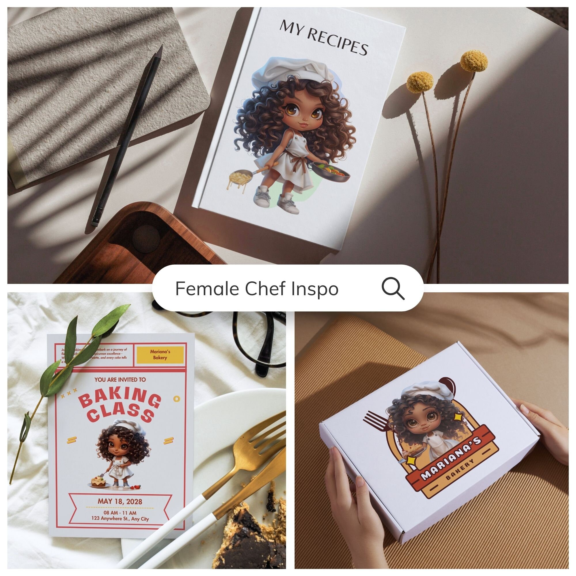 Cute Chibi Woman Chef Clipart, Female Chef Clipart, Chibi Girl Clipart ...