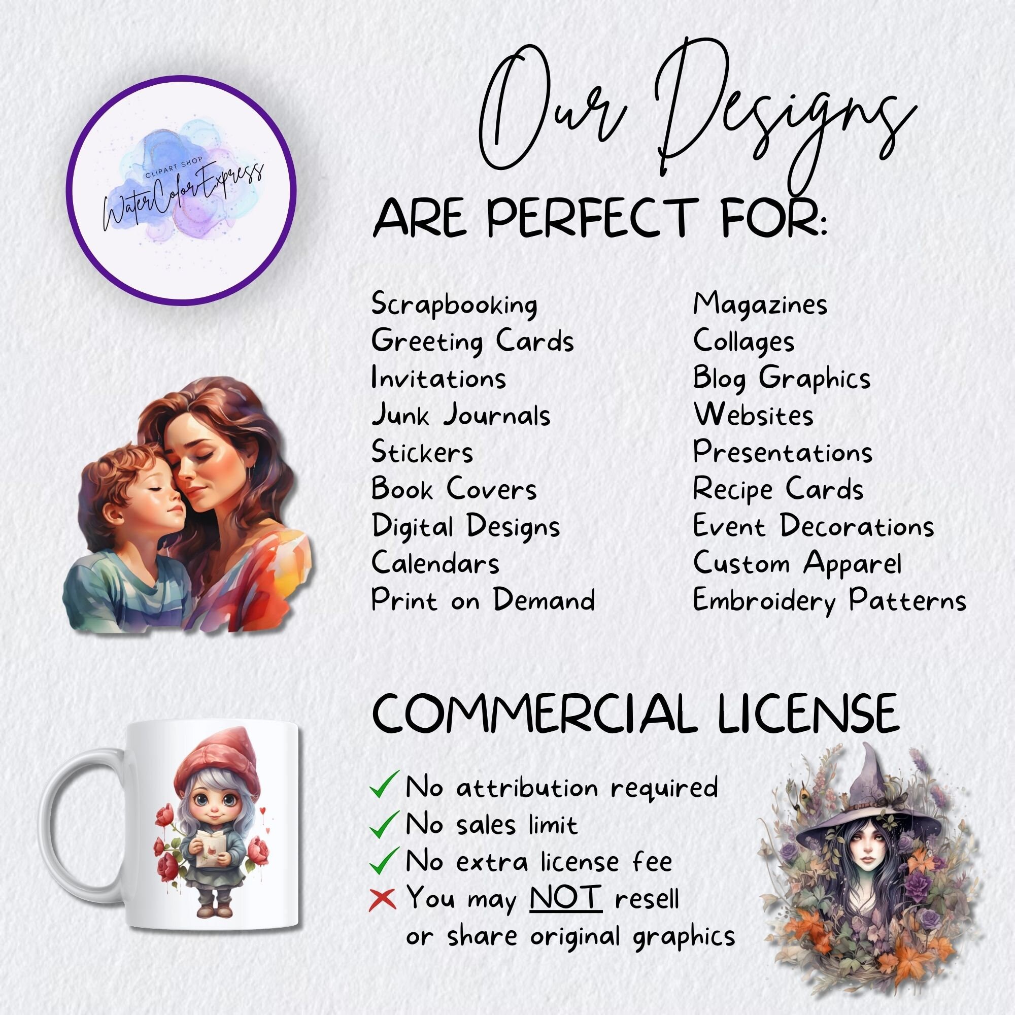 Caucasian Mother and Son Clipart Bundle, Mothers Day Graphics Pack ...