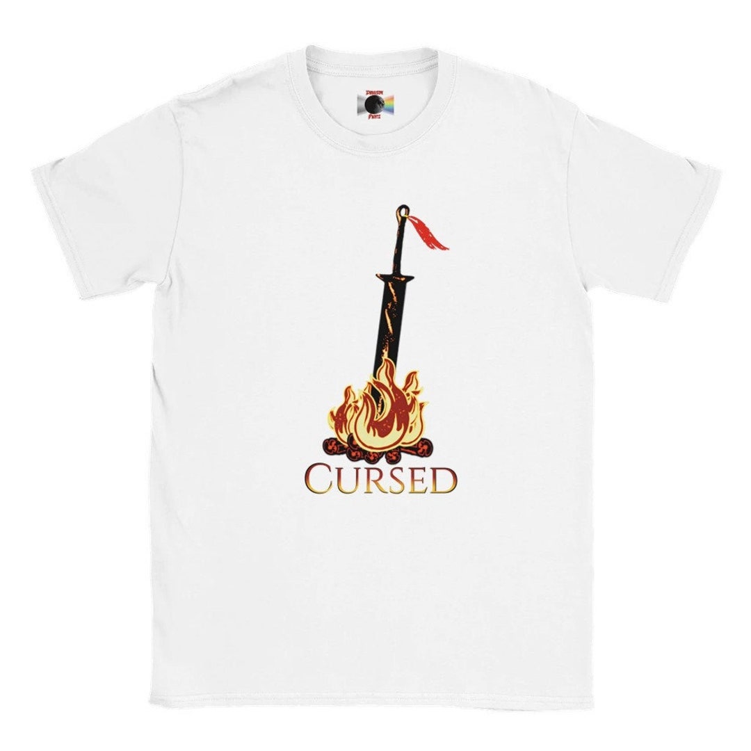 Cursed Black Bonfire Flame Great Sword Gaming T-shirt - Etsy