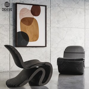 Parametric Chair No2/r-shaped Chair/wavy Design/cnc Digital Files ...