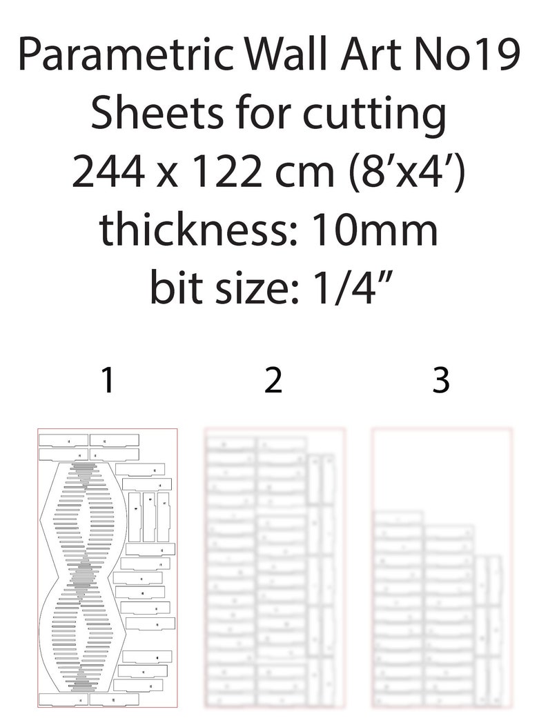Parametric Wall Art Νο19 / Digital File for CNC Cutting /black & White ...