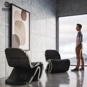 Parametric Chair No2/r-shaped Chair/wavy Design/cnc Digital Files ...