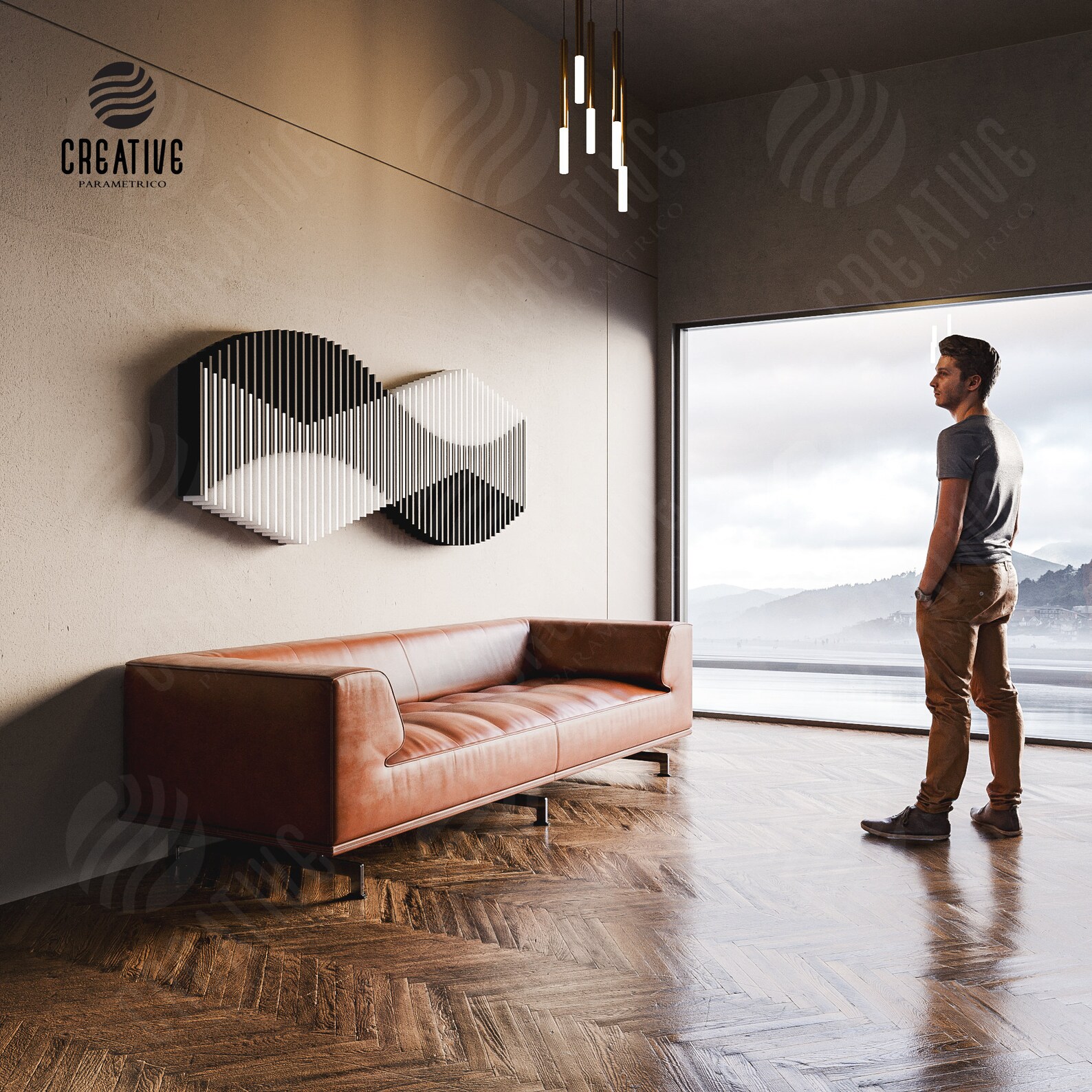 Parametric Wall Art Νο19 / Digital File for CNC Cutting /black & White ...