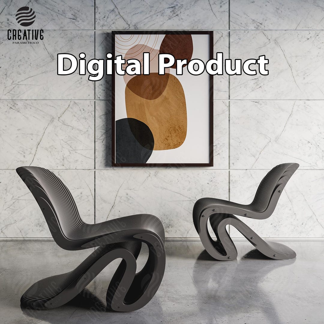 Parametric Chair No2/r-shaped Chair/wavy Design/cnc Digital Files ...