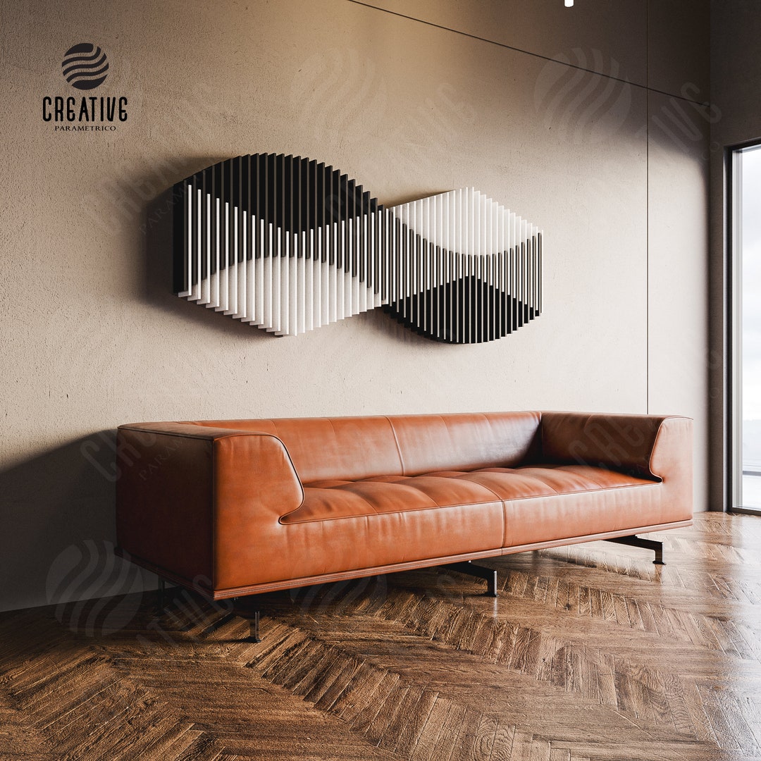 Parametric Wall Art Νο19 / Digital File for CNC Cutting /black & White ...