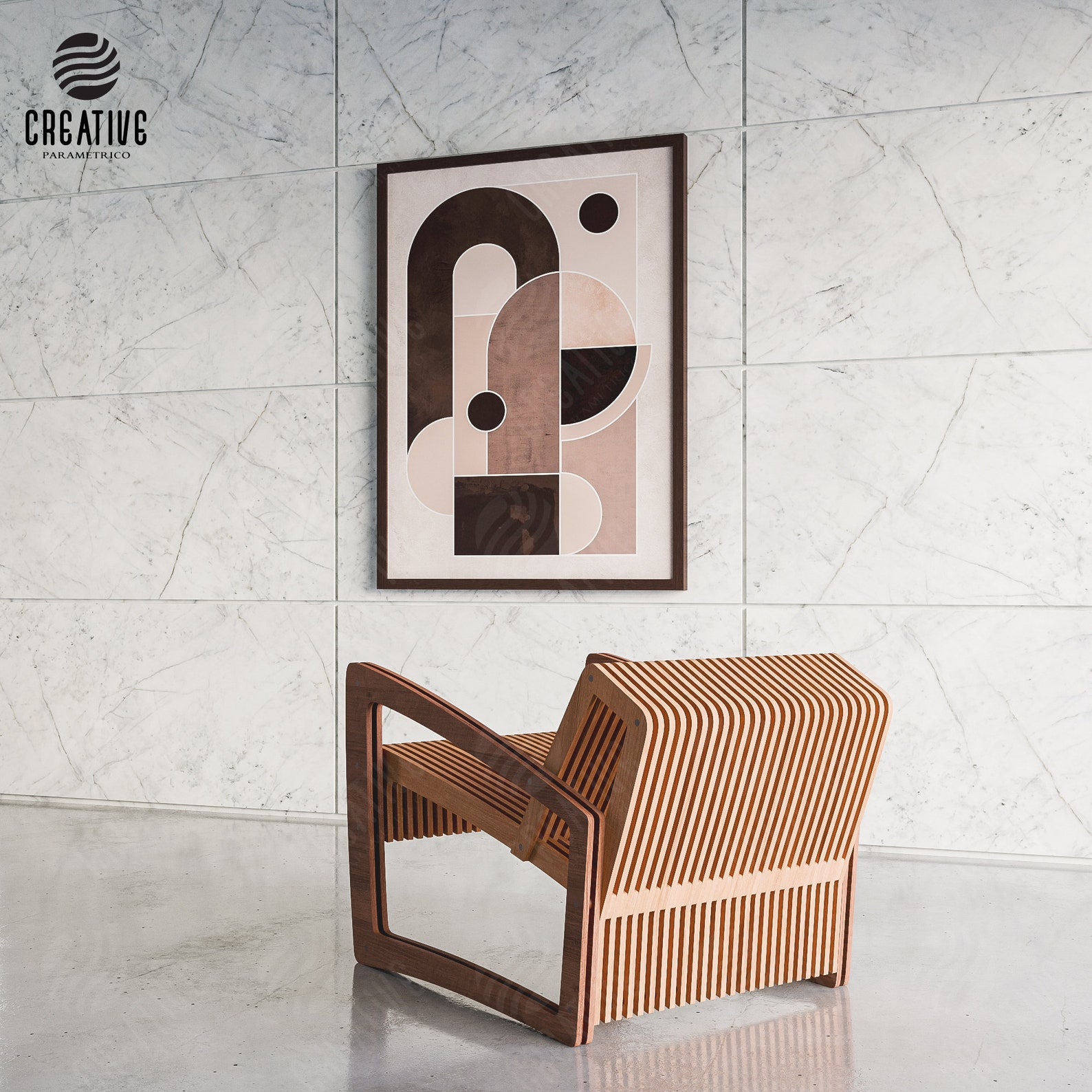 Parametric Chair No8/lounge Armchair/cnc Digital Files/parametric CNC ...