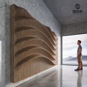Parametric Wall Art Νο4 / Digital File for CNC Cutting / Wall Décor Design /wavy/ CNC Router ...
