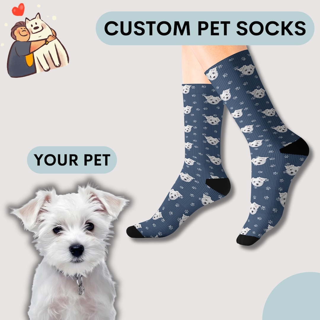 Custom Pet Socks Custom Dog Socks Personalized Pet Socks Dog Face Socks ...