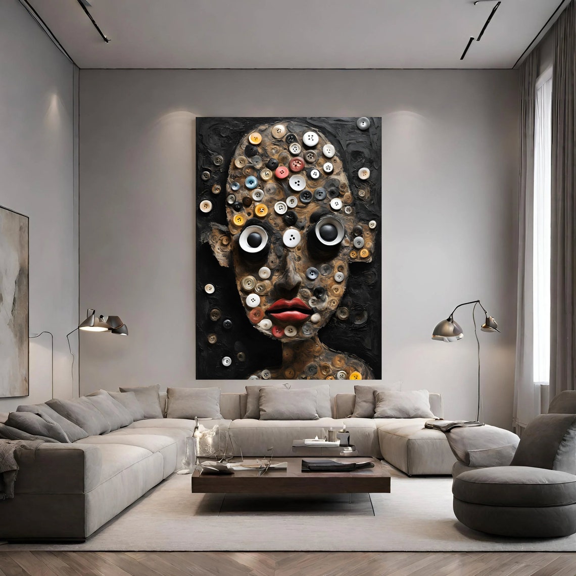 Button-eyed Boy Beholder Printable Wall Art Mimimalist Wall Art ...