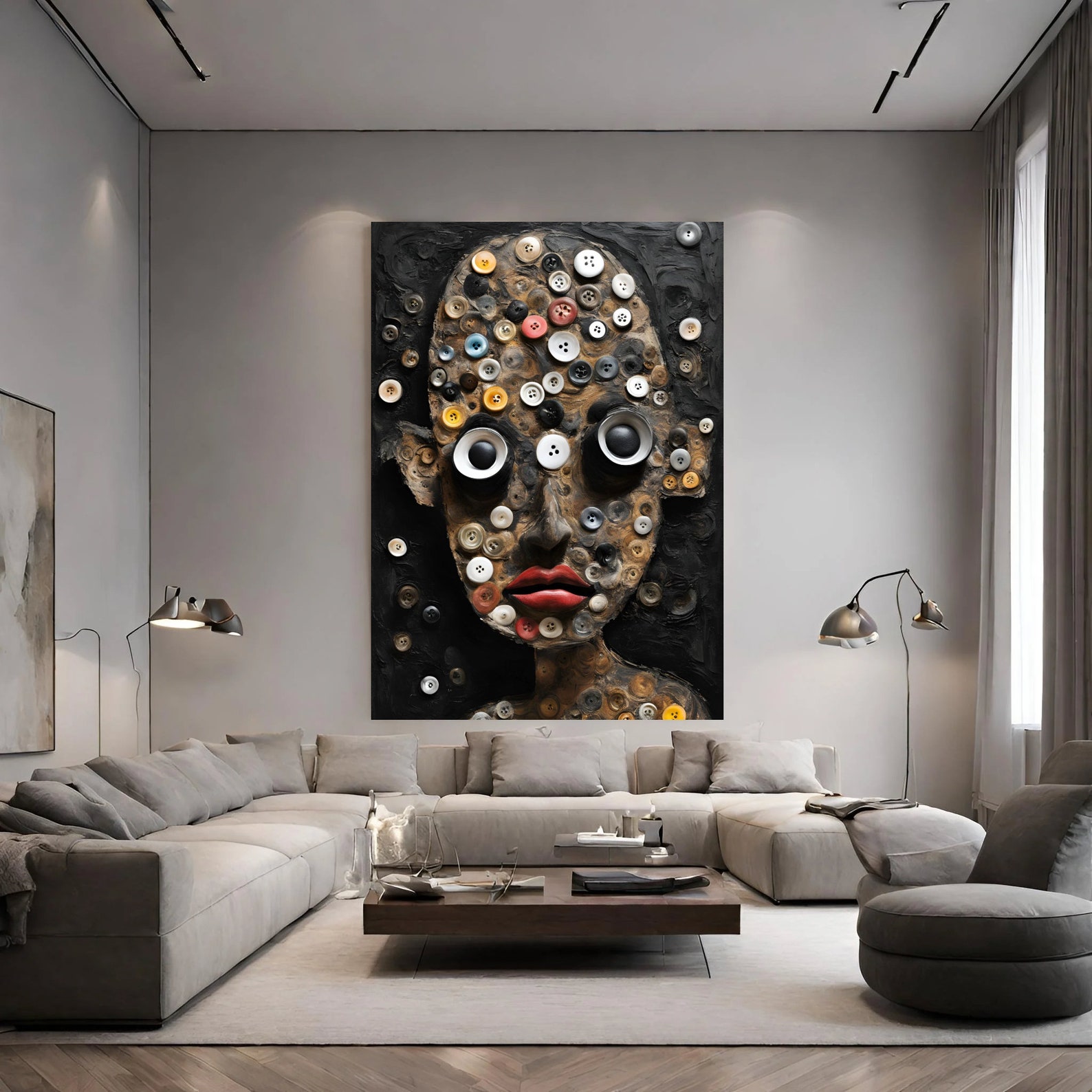 Button-eyed Boy Beholder Printable Wall Art Mimimalist Wall Art ...