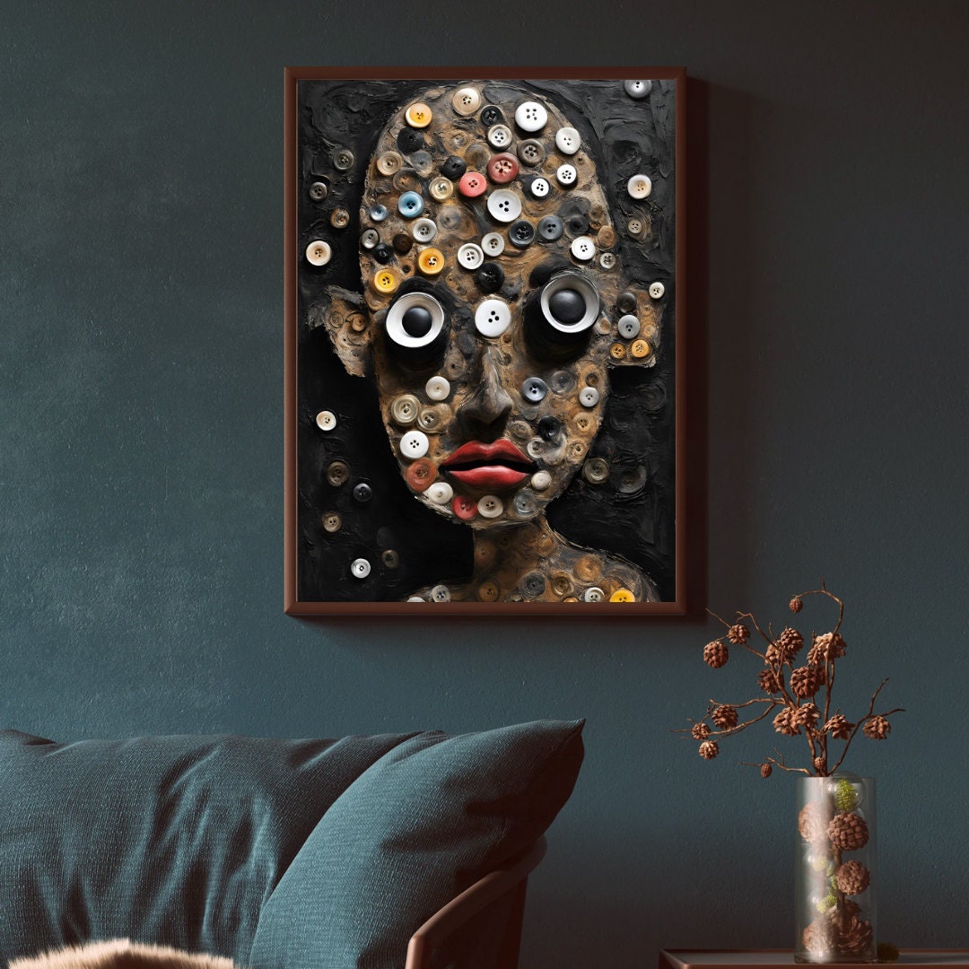 Button-eyed Boy Beholder Printable Wall Art Mimimalist Wall Art ...