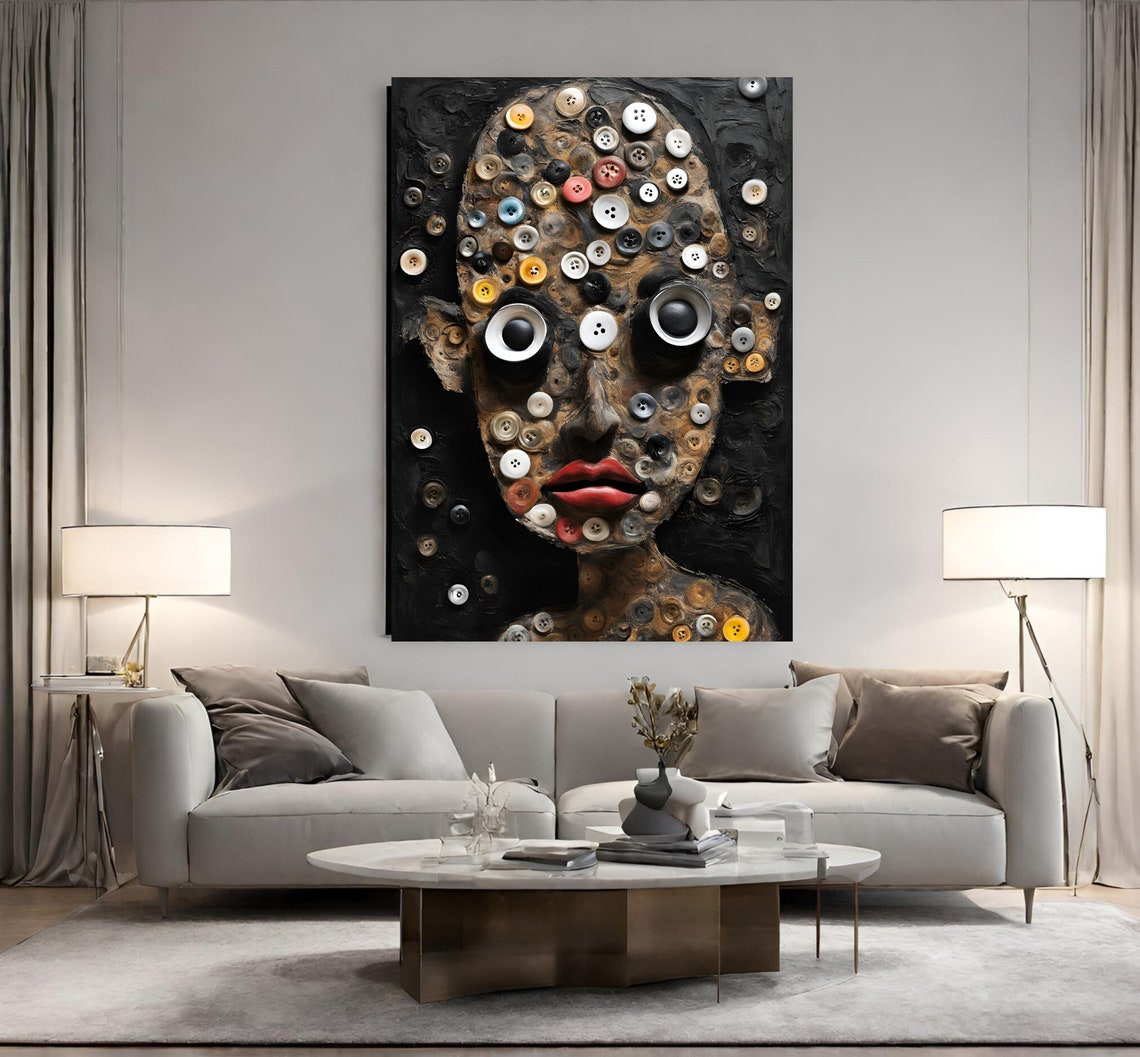 Button-eyed Boy Beholder Printable Wall Art Mimimalist Wall Art ...