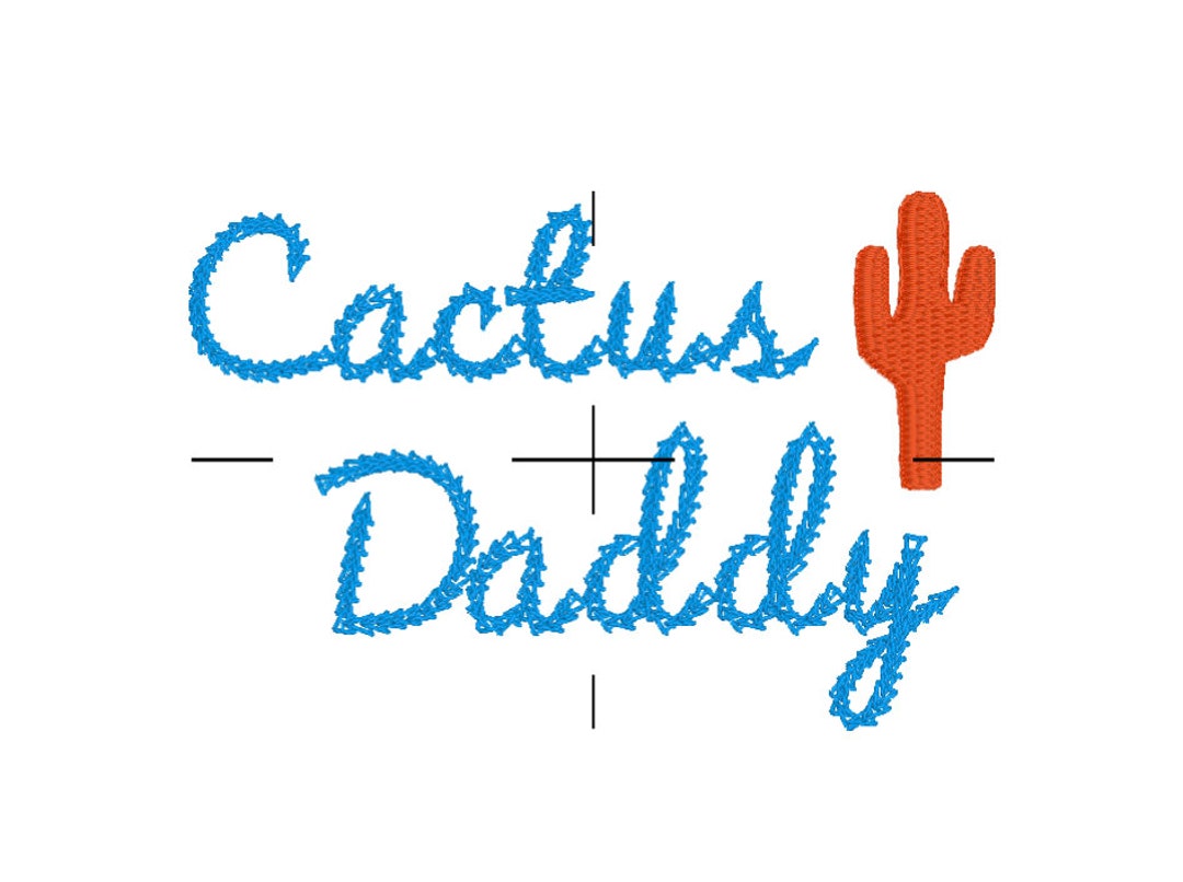 Cactus Daddy Chain Stitch Machine Embroidery Design - Etsy