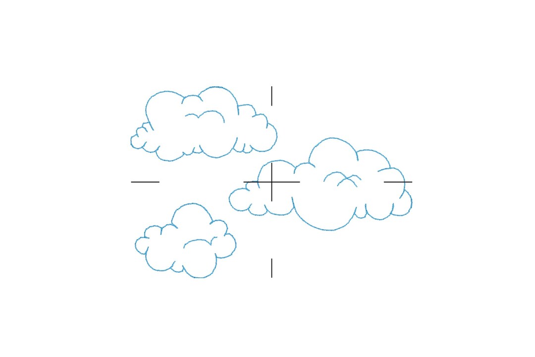 Clouds Machine Embroidery Design - Etsy
