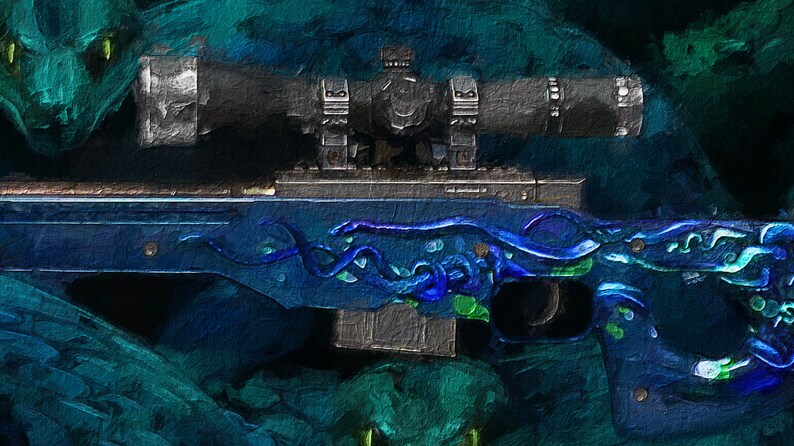 Counter Strike AWP Medusa Oil Painting Print CSGO CS2 Gaming Poster ...
