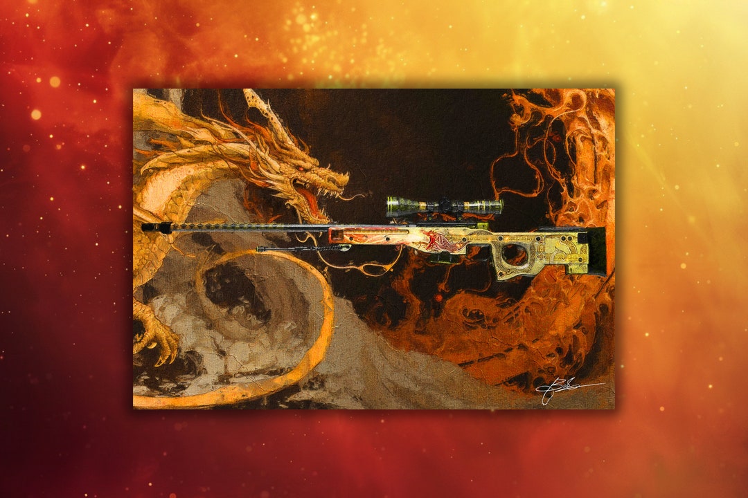 Counter Strike Awp Dragon Lore Poster Ölgemälde CSGO CS2 Kunst Malerei ...