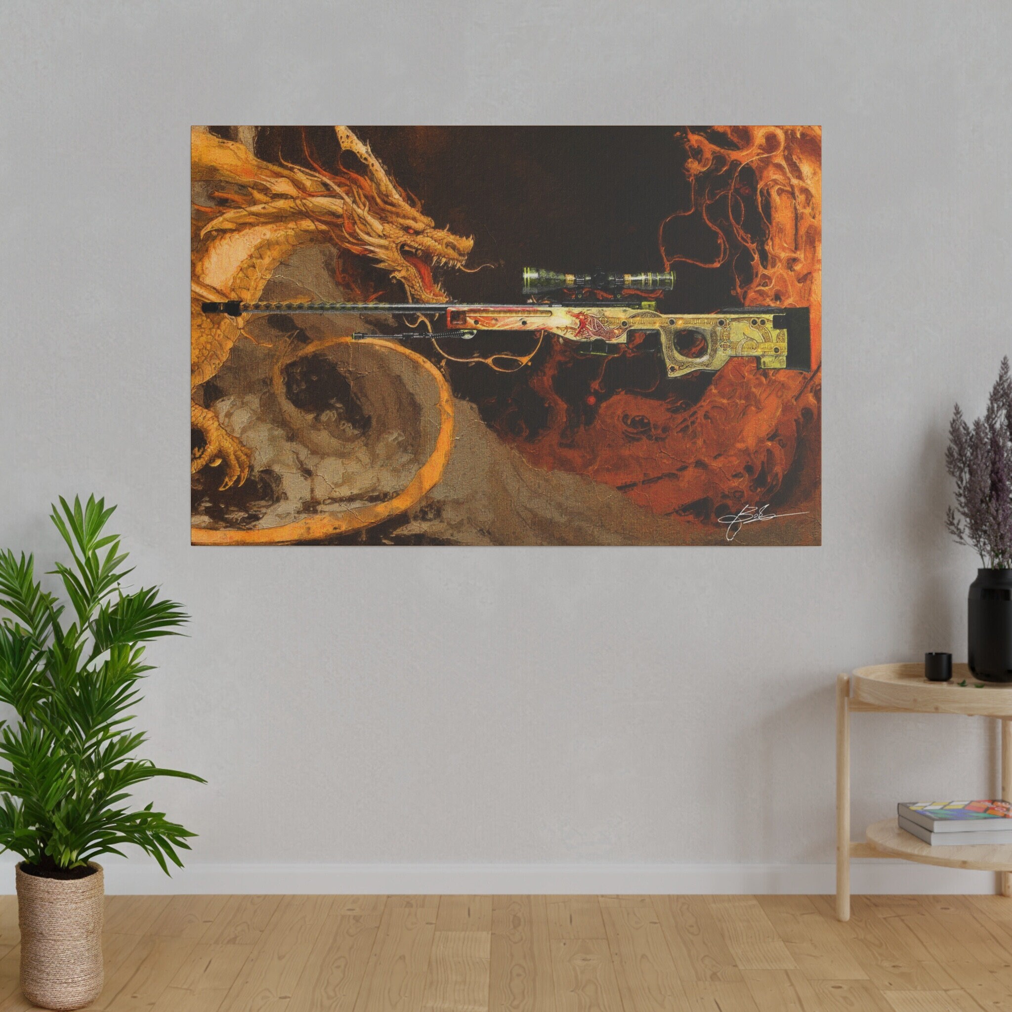 Counter Strike AWP Dragon Lore Canvas Oil Painting CSGO CS2 Art ...
