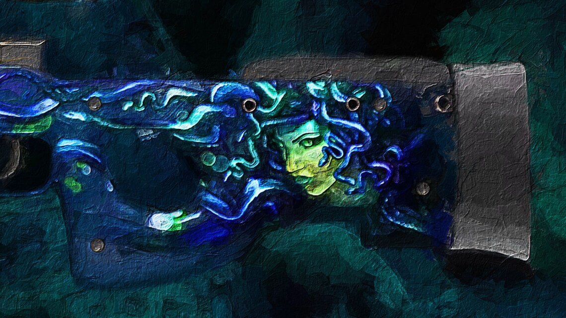 Counter Strike AWP Medusa Oil Painting Print CSGO CS2 Gaming Poster ...