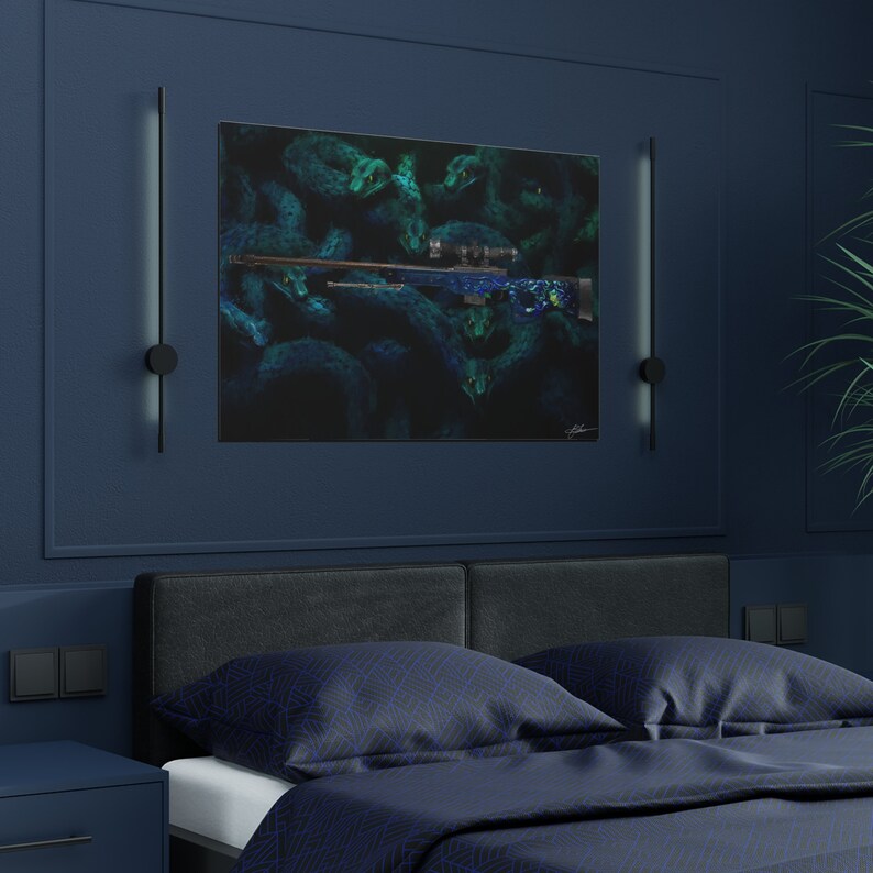 Counter Strike AWP Medusa Oil Painting Print CSGO CS2 Gaming Poster ...