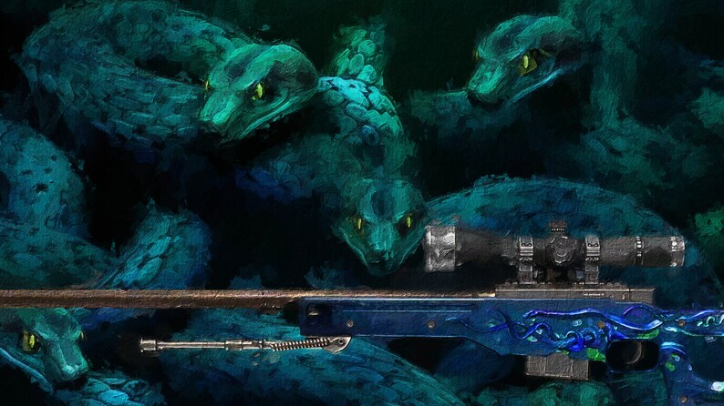 Counter Strike AWP Medusa Oil Painting Print CSGO CS2 Gaming Poster ...