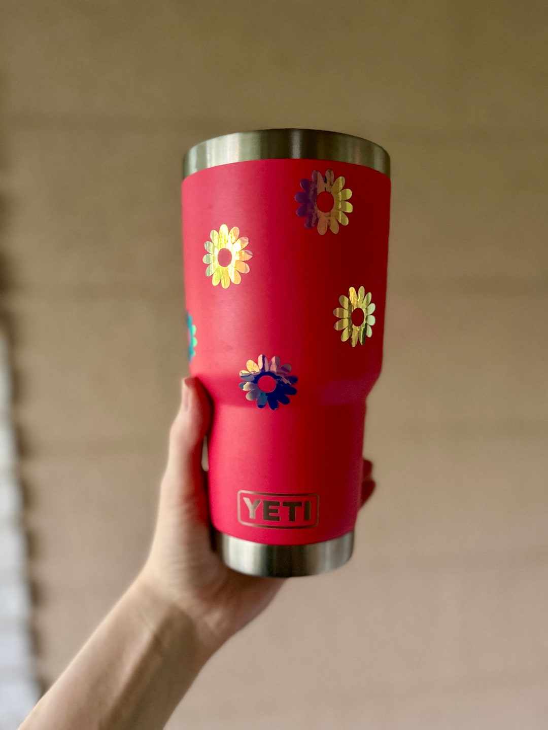 Holographic Daisy Vinyl Decal for Hydrojug, Stanley or Yeti. 12 Ct - Etsy