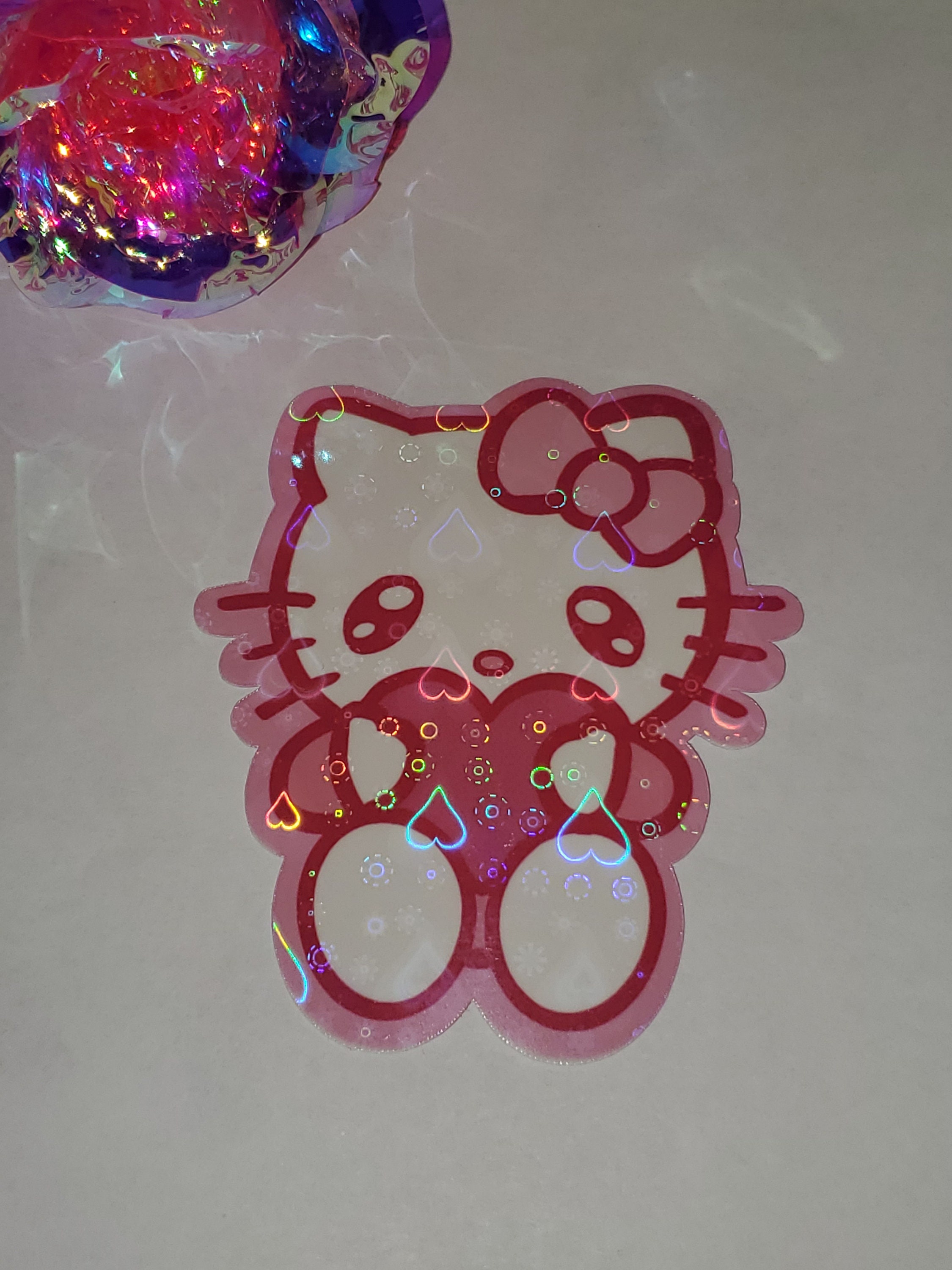 Pink Hello Kitty With A Heart Holographic Hearts misprints - Etsy