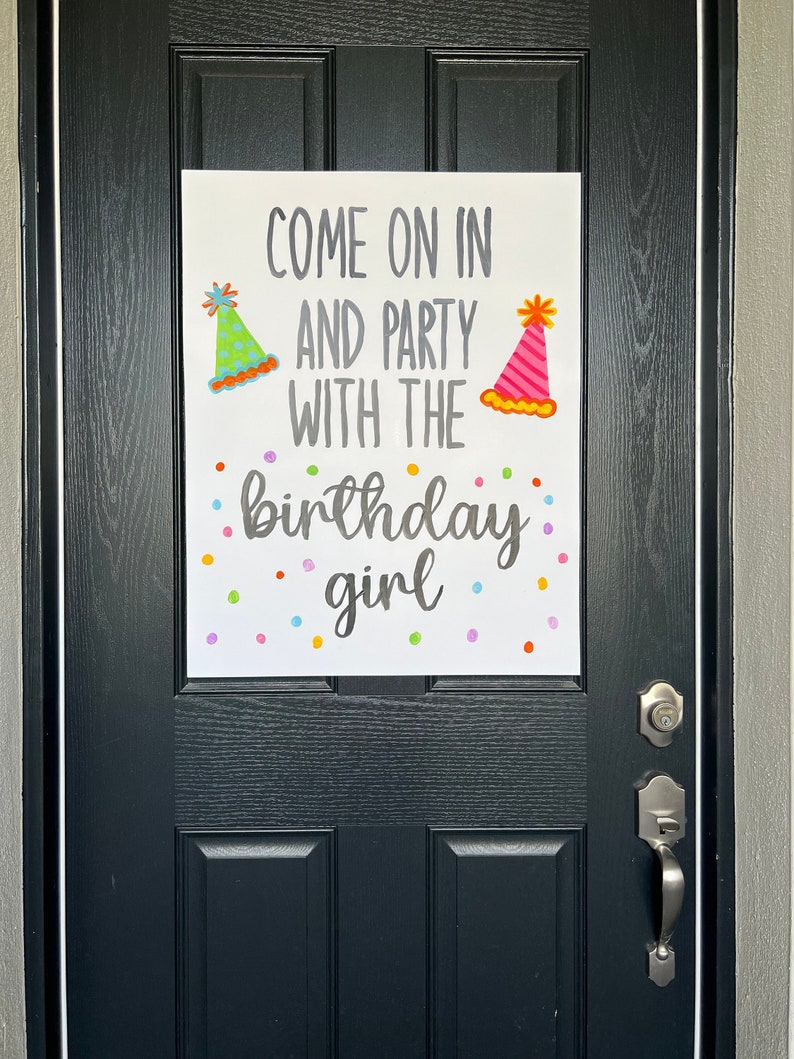 Party Welcome Sign, Birthday Poster, Birthday Girl/boy, Party Decor ...