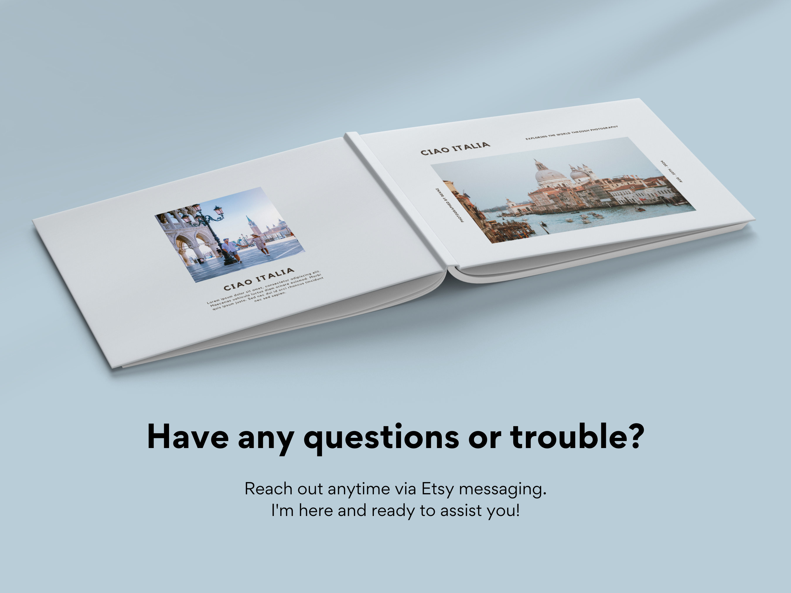 Modern Travel Photo Book Printable Digital Canva Template, Customizable ...