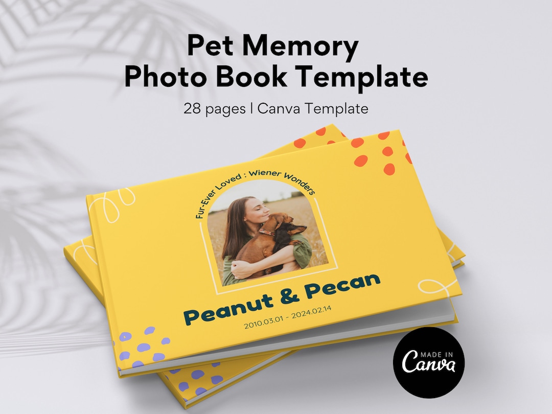 Custom Photo Pet Memory Book, Custom Dog Memorial Gifted, Custom Cat ...