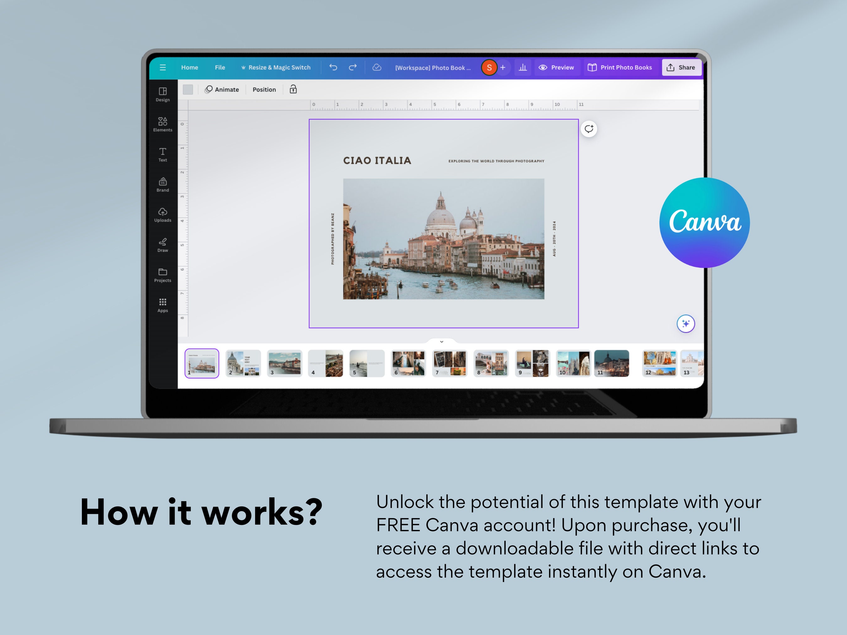 Modern Travel Photo Book Canva Template: Keepsake Coffee Table Ebook ...