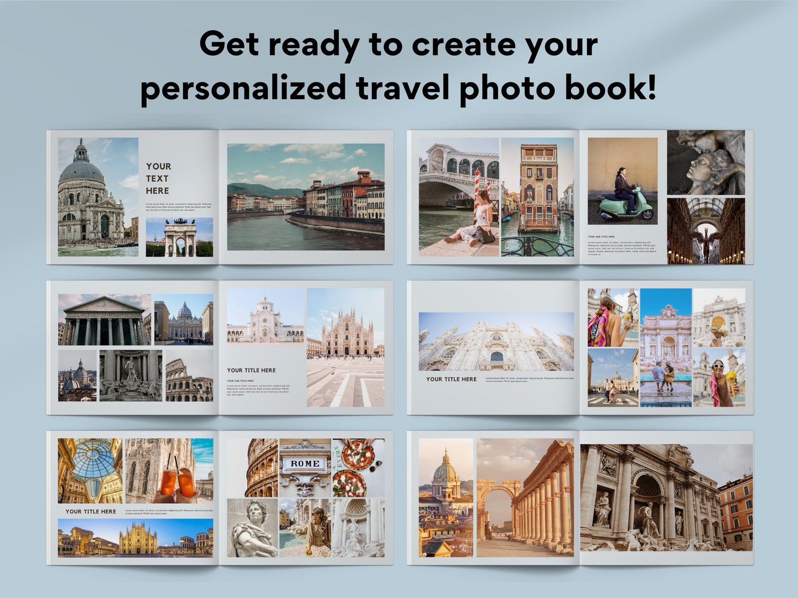 Modern Travel Photo Book Printable Digital Canva Template, Customizable ...