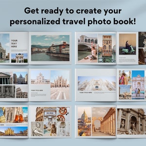 Modern Travel Photo Book Printable Digital Canva Template, Customizable ...