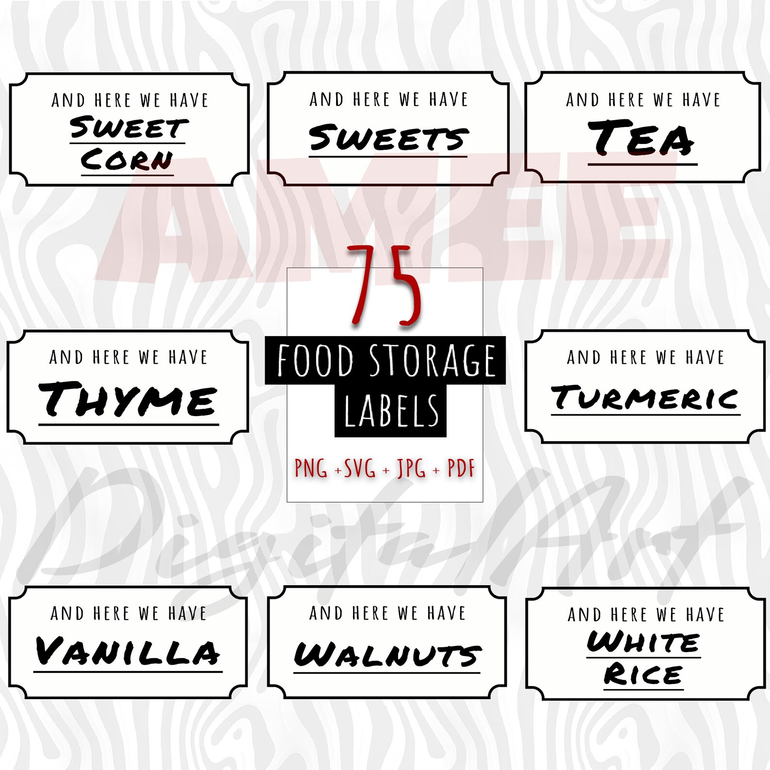 Pantry Labels SVG Bundle PNG Kitchen SVG Cut File Clipart Printable ...