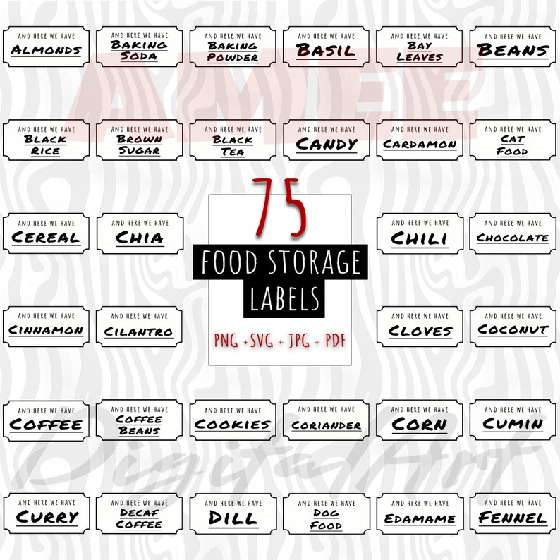 Printable Kitchen Pantry Labels Clipart - Instant Download - Etsy