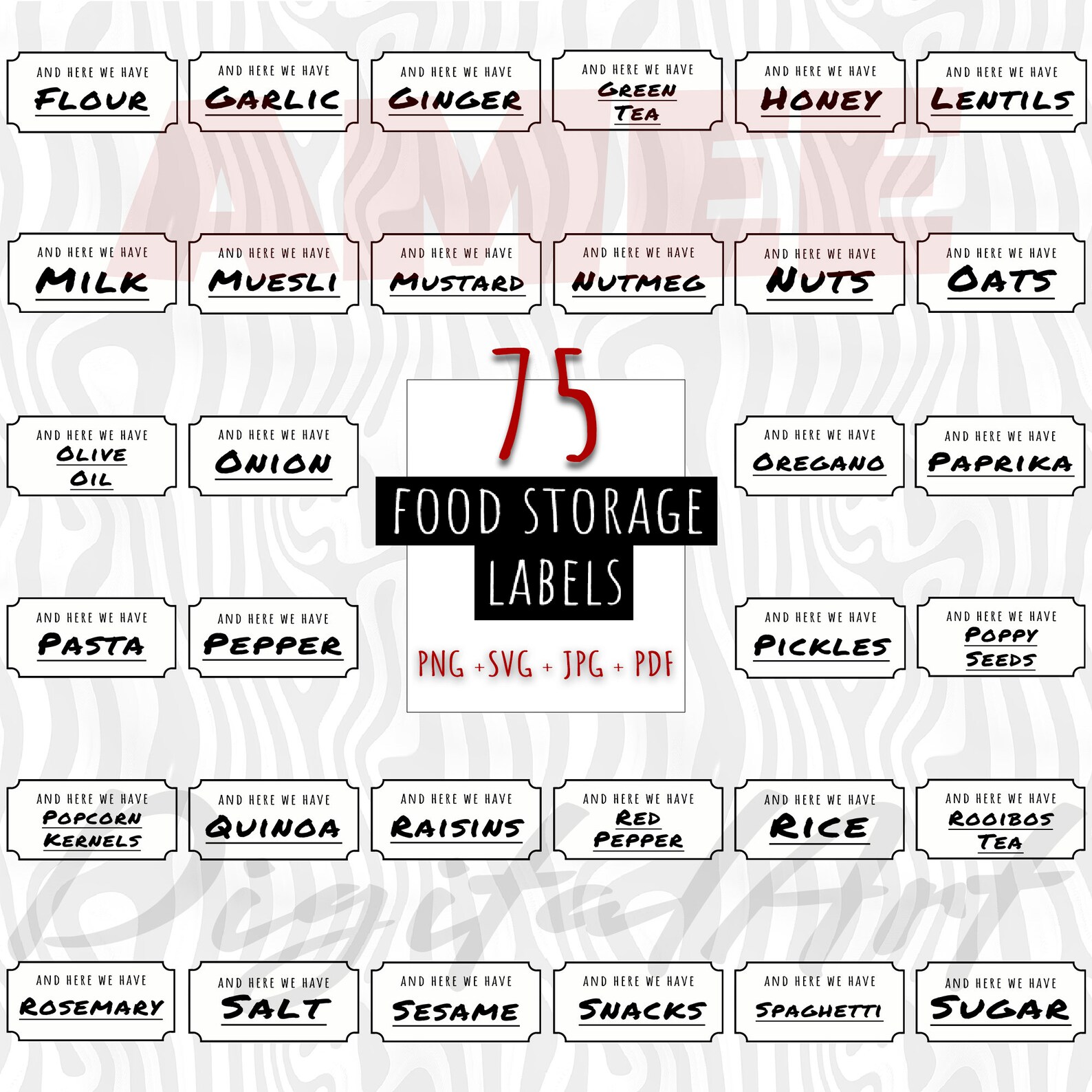 Pantry Labels SVG Bundle PNG Kitchen SVG Cut File Clipart Printable ...