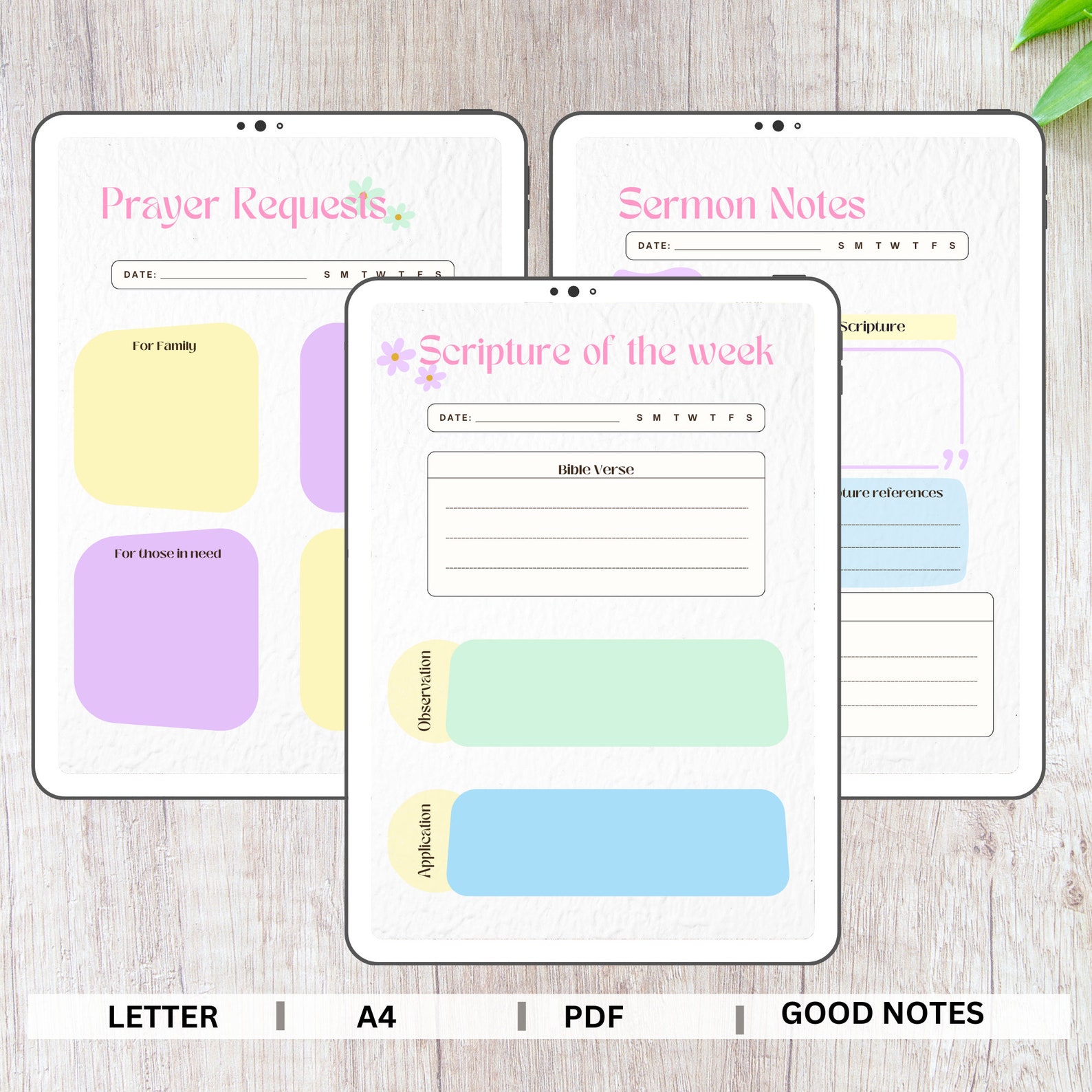 Prayer Journal, Bible Study, Sermon Notes, God Digital Planner, Jesus ...