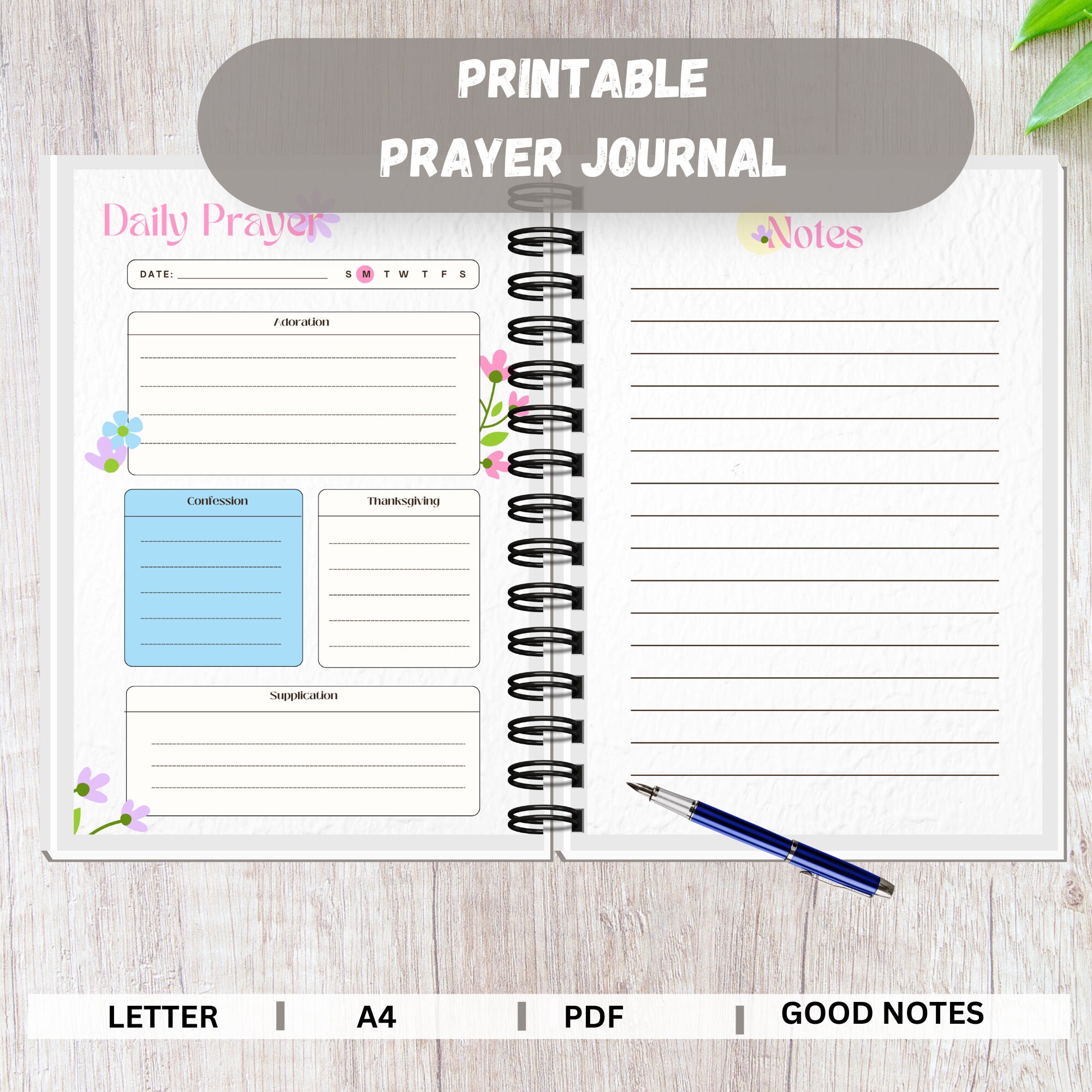 Prayer Journal, Bible Study, Sermon Notes, God Digital Planner, Jesus ...