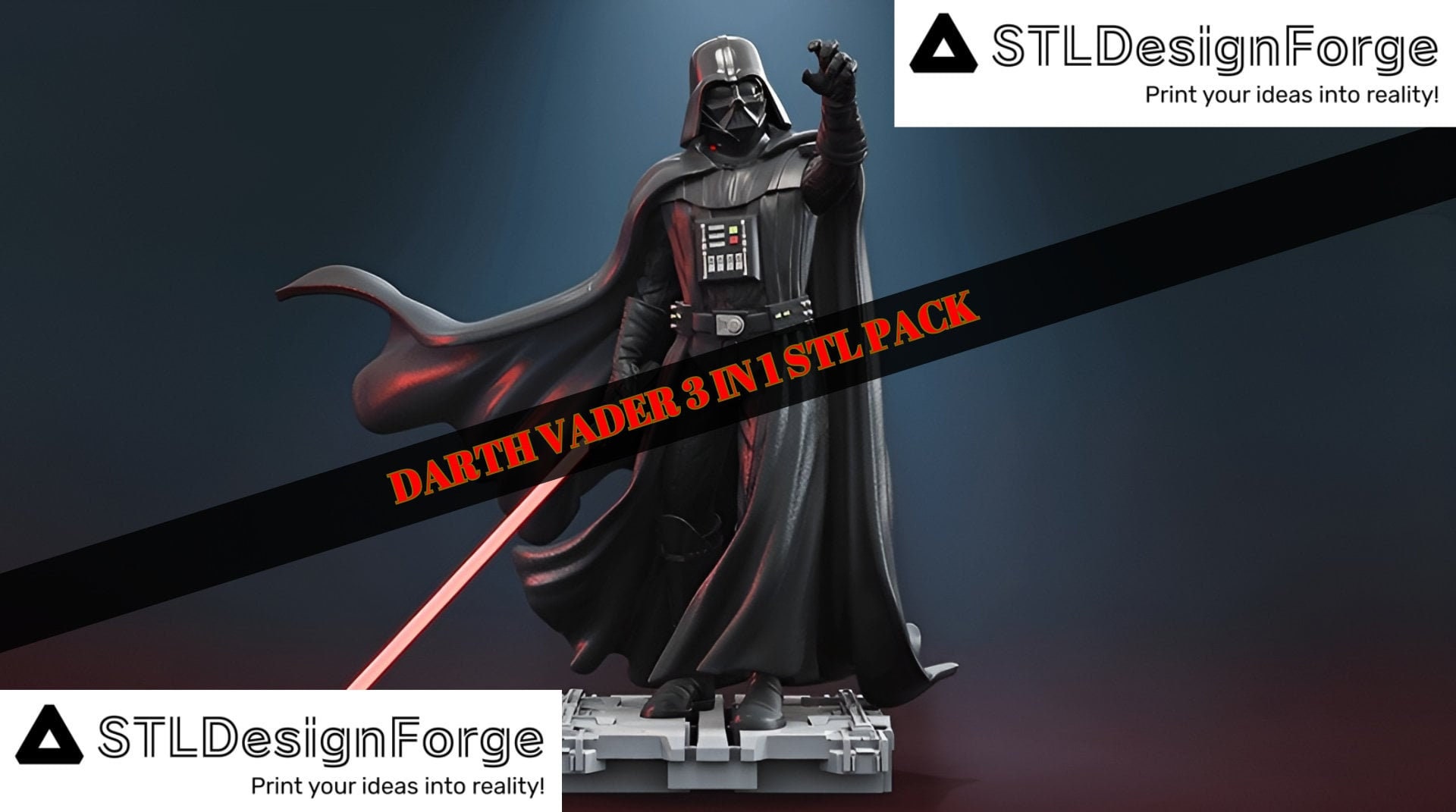 Darth Vader 3D Model STL File 3 Models in 1 Sale Pack Star Wars 3D ...