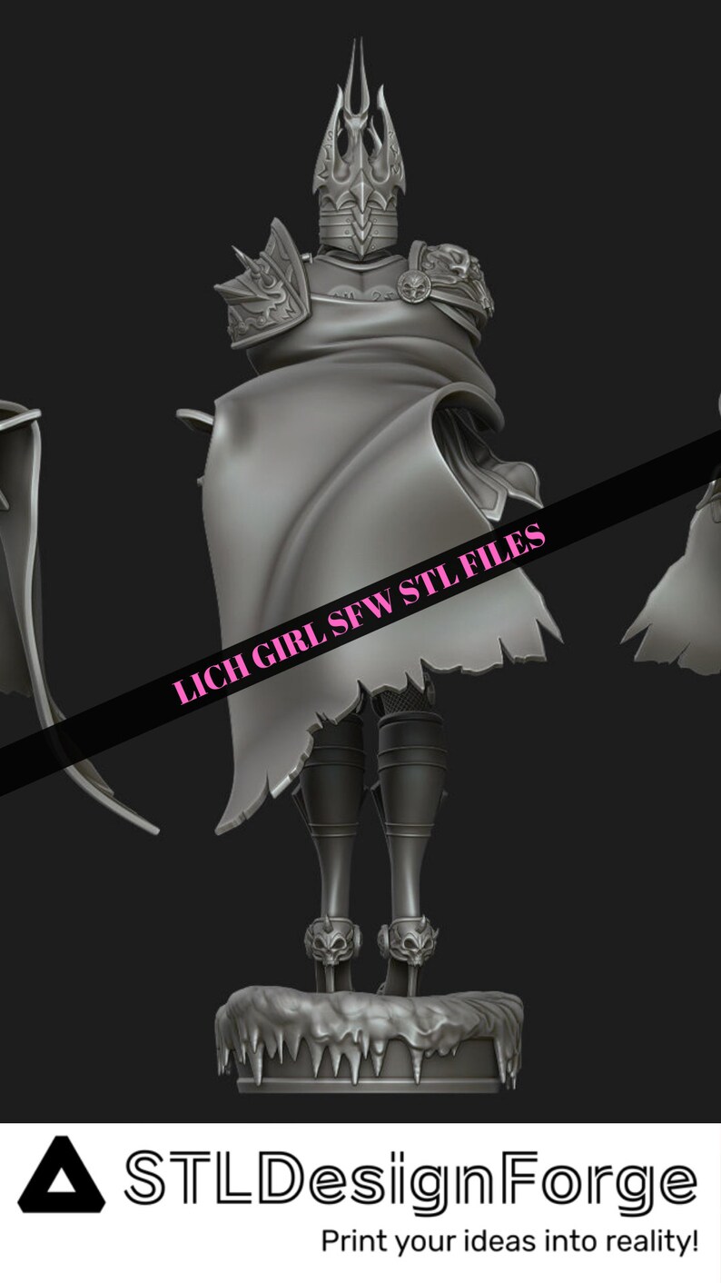 Lich Girl Sfw Stl Files Anime Girl STL File Cute Girl STL Game Fan Art ...