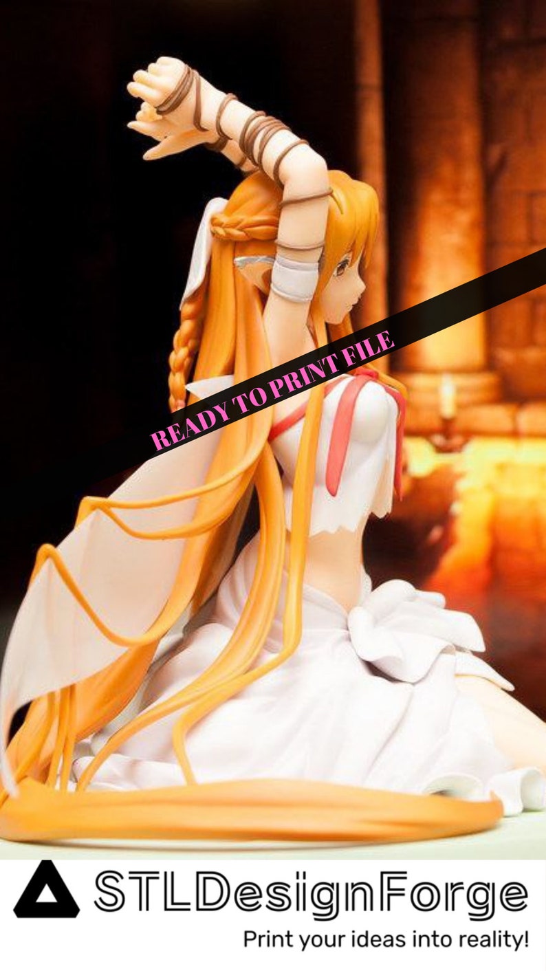 Asuna Sword Art Online Anime Girl STL File Cute Girl STL Game Fan Art ...