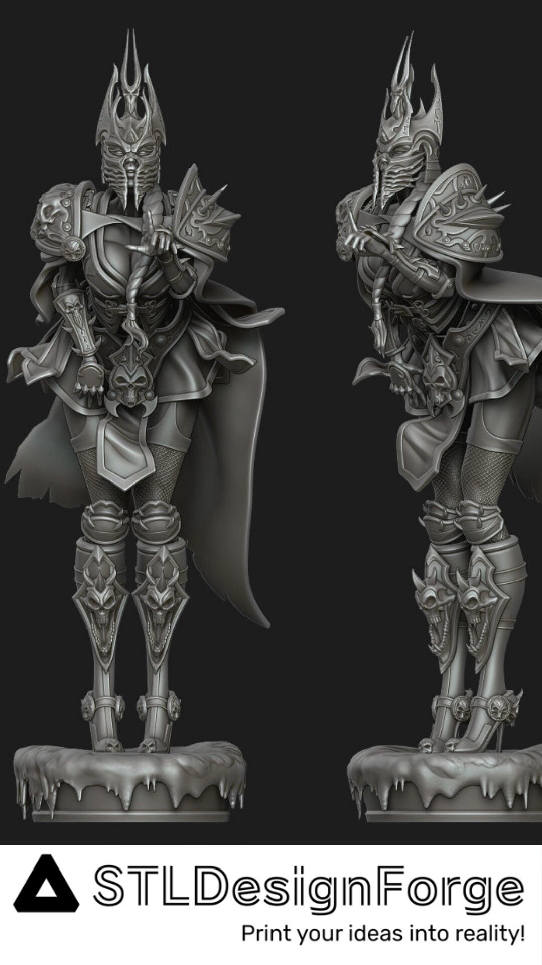 Lich Girl Sfw Stl Files Anime Girl STL File Cute Girl STL Game Fan Art ...