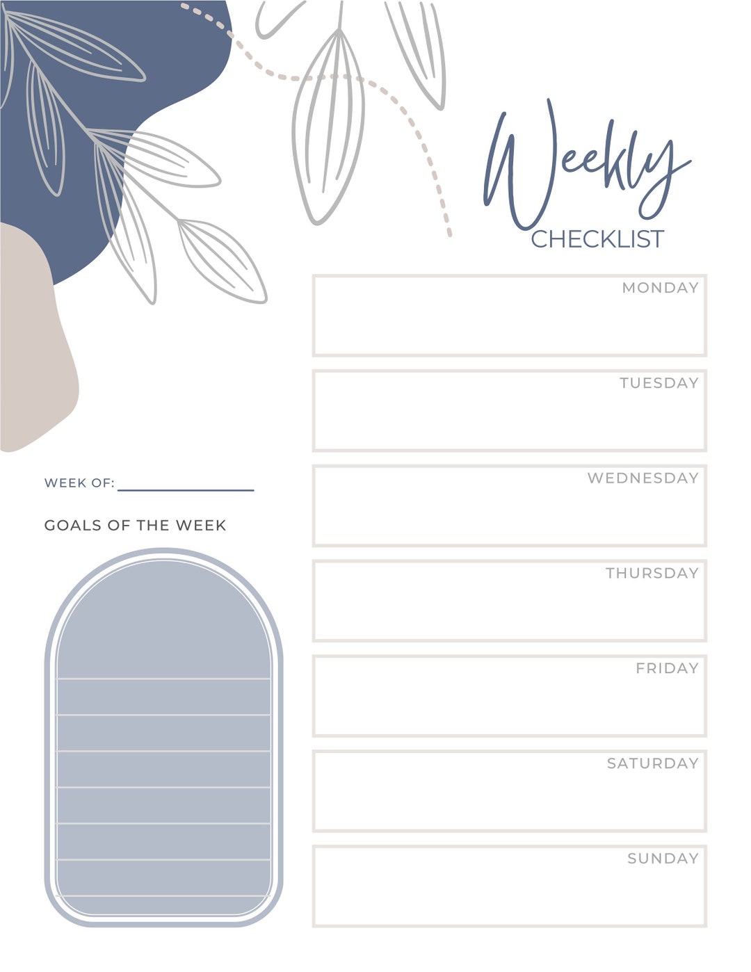 Daily Planner - Blue - Etsy