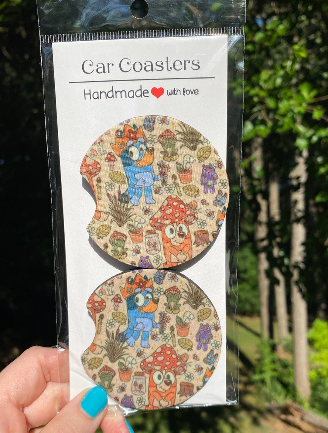 Bluey Cottage Core Car Coaster Set - Etsy