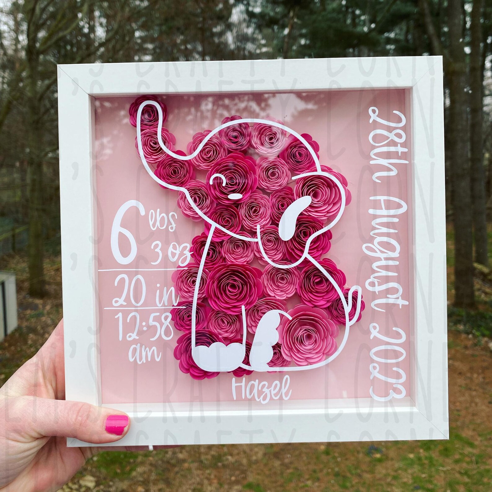 PERSONALIZED Baby Stats Shadow Box - Etsy