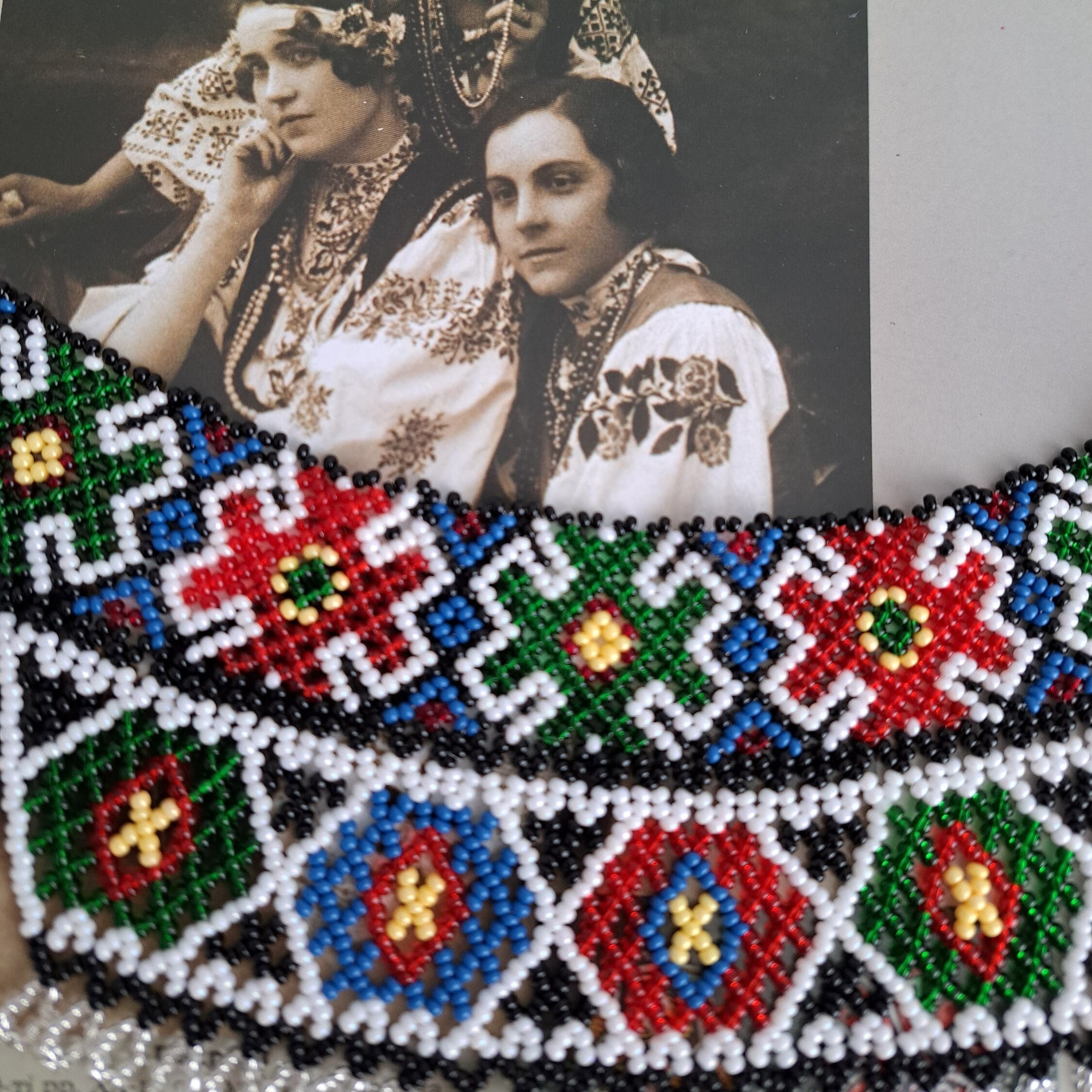 Ukrainian Jewelry,beadwork Necklace, European Folk Art, Seed Bead ...