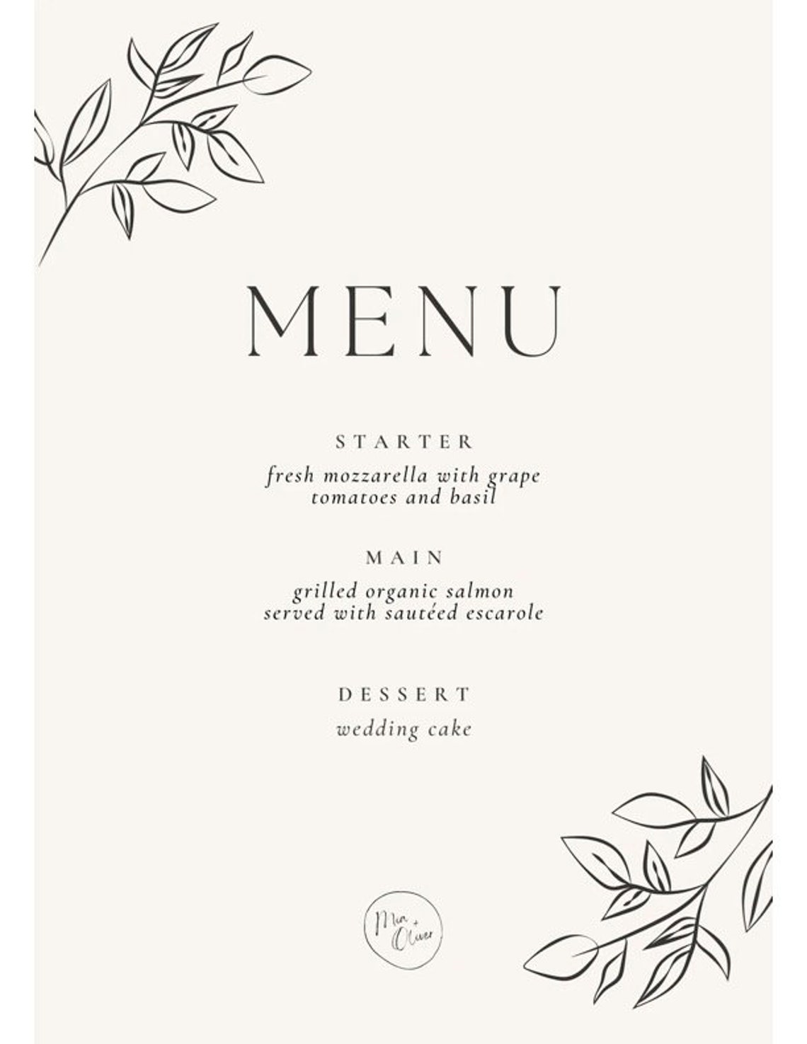 Custom Food or Drink Menu for Weddings or Events - Etsy