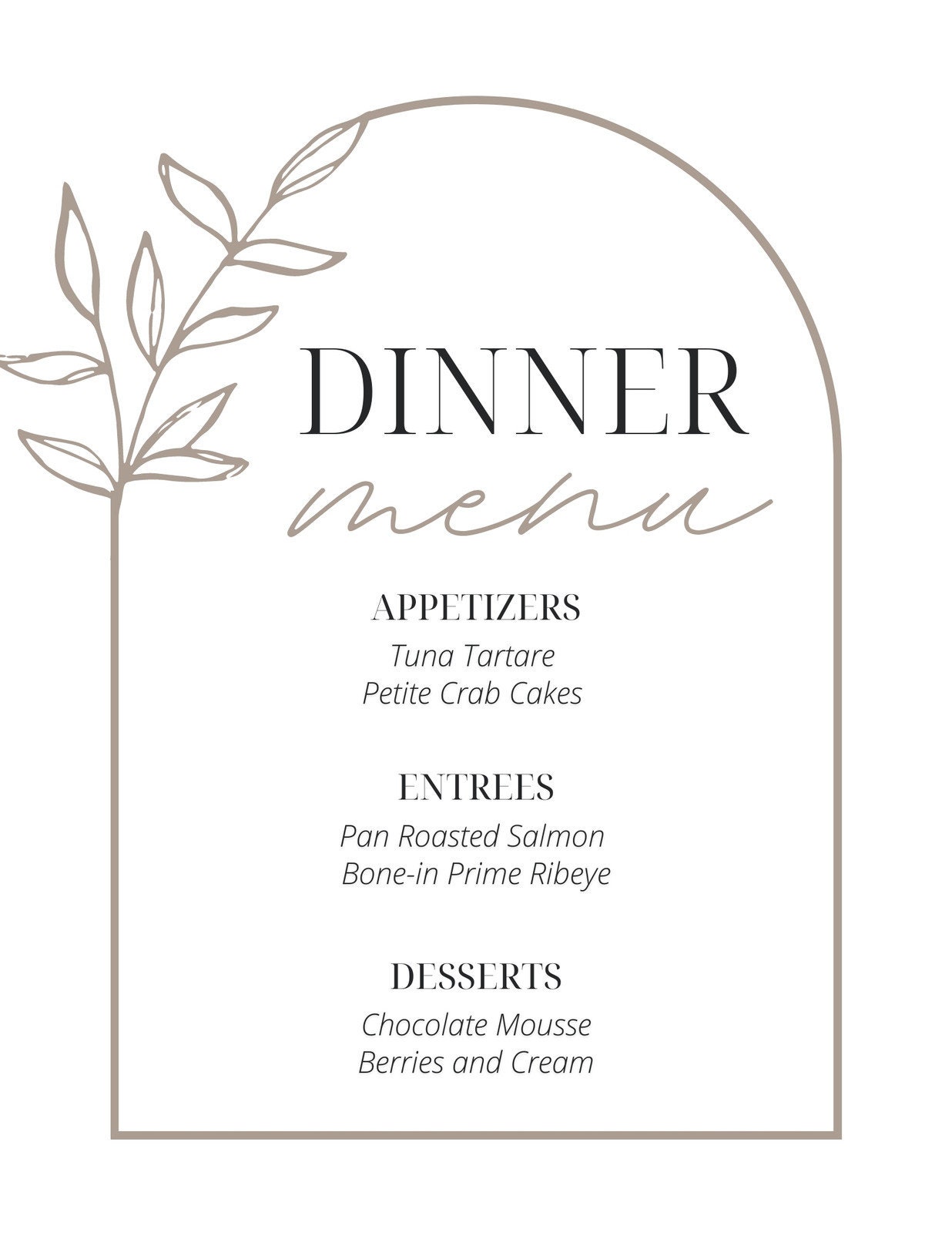 Custom Food or Drink Menu for Weddings or Events - Etsy