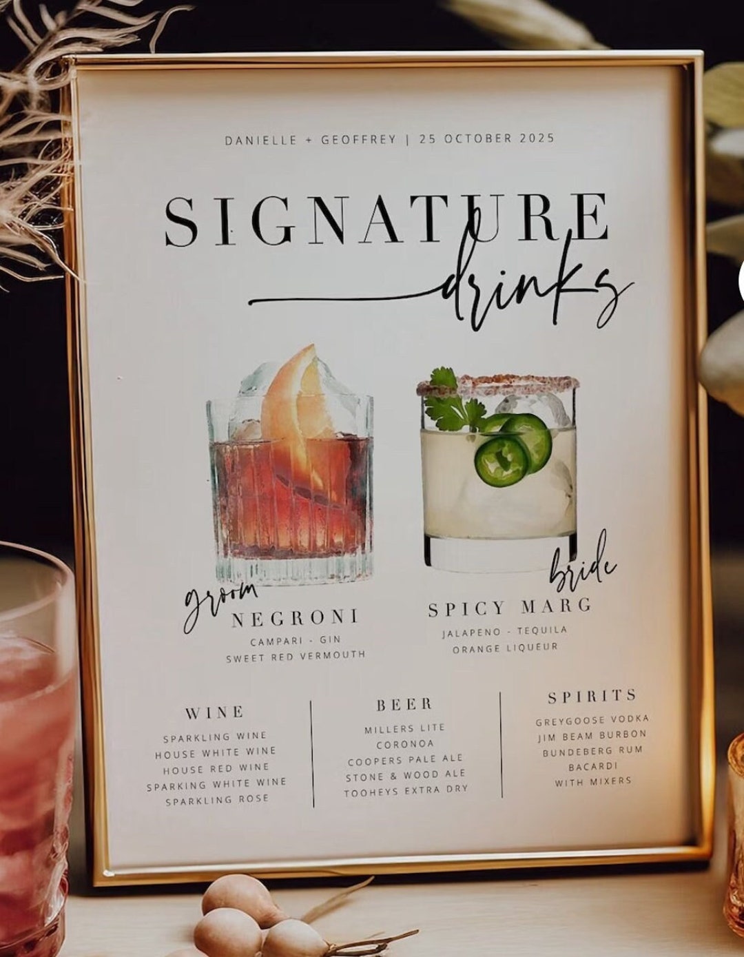 Printed Custom Bar / Drink Menus - Etsy