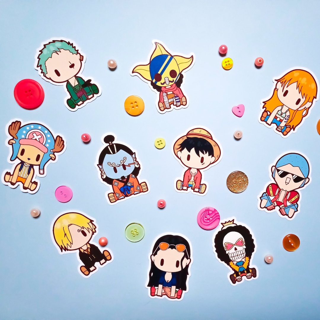 Stickers One Piece Straw Hat Crew Chibi - Etsy