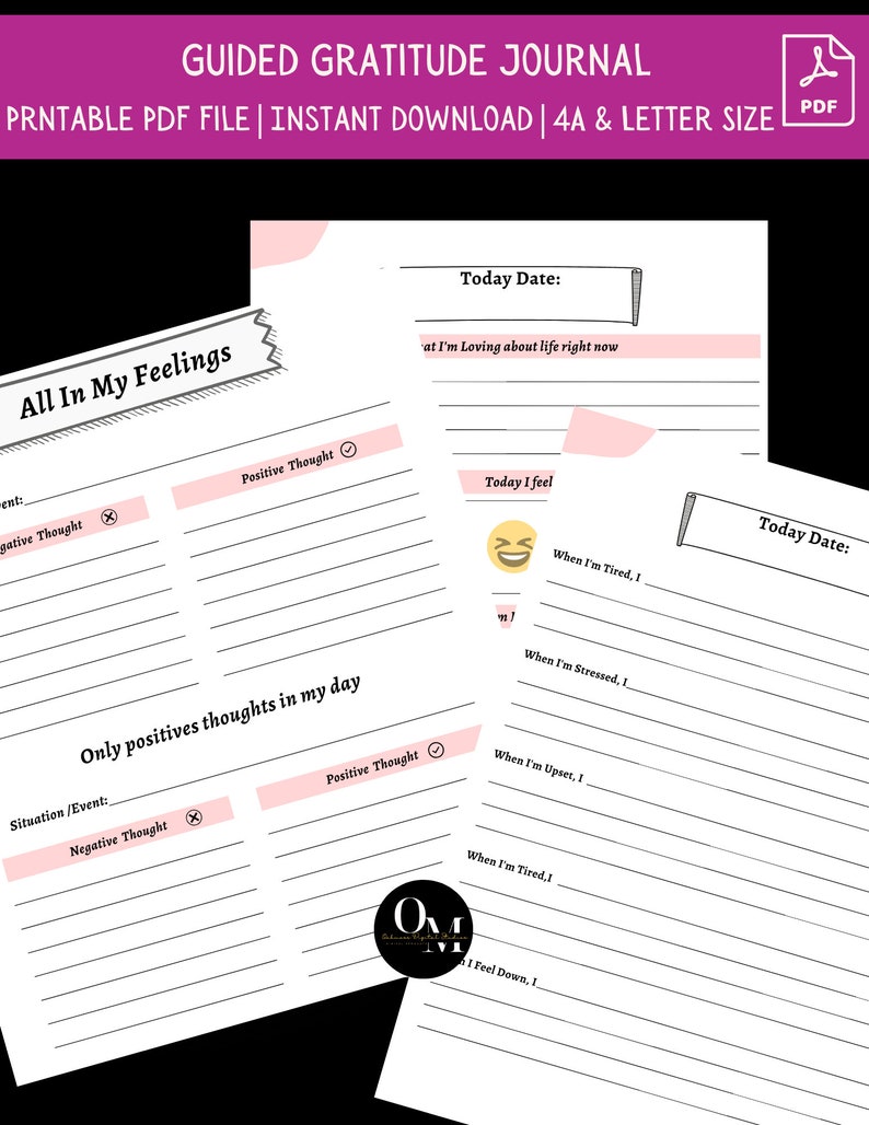 Digital Gratitude Journal Printable Gratitude Journal Bundle ...